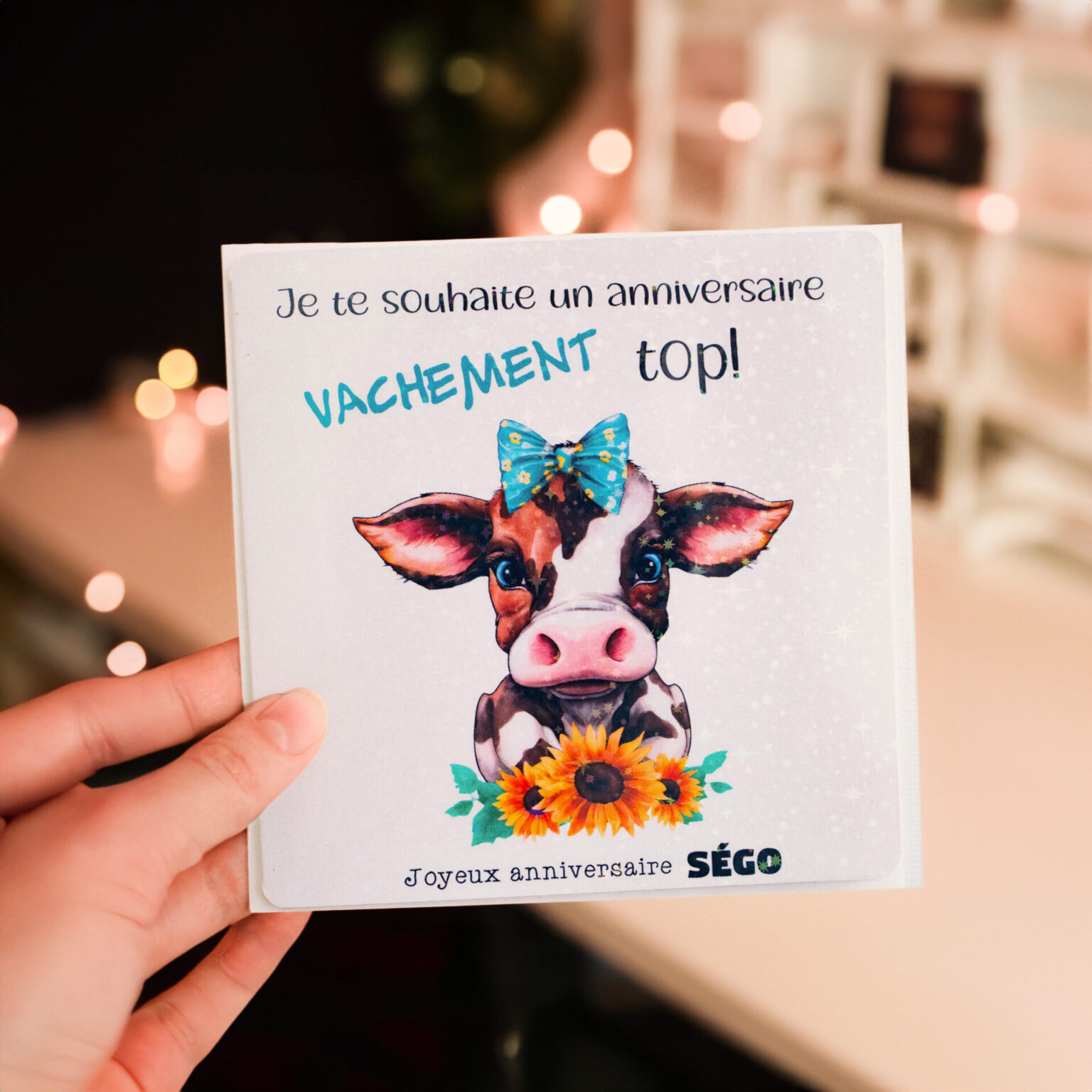 Carte anniversaire personnalisée holographique - Mango